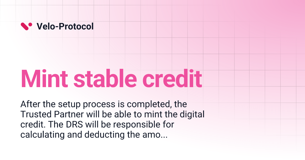 Mint stable credit | Velo-Protocol